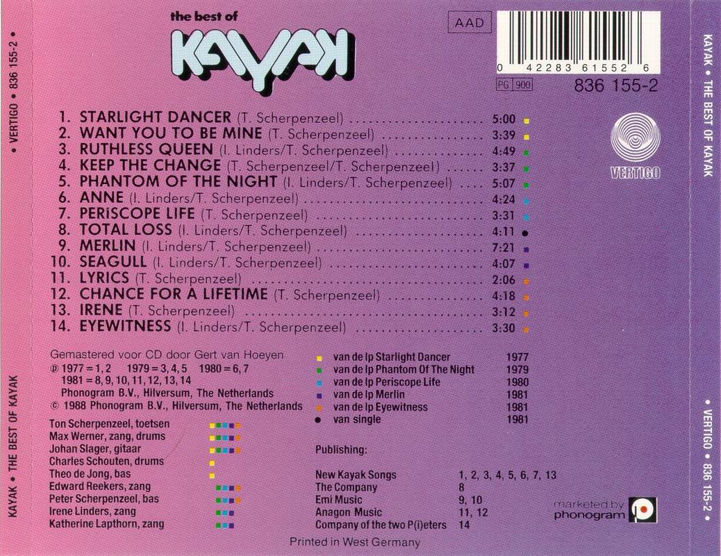Kayak The Best Of Kayak : Back | CD Covers | Cover Century | Over 1.000 ...